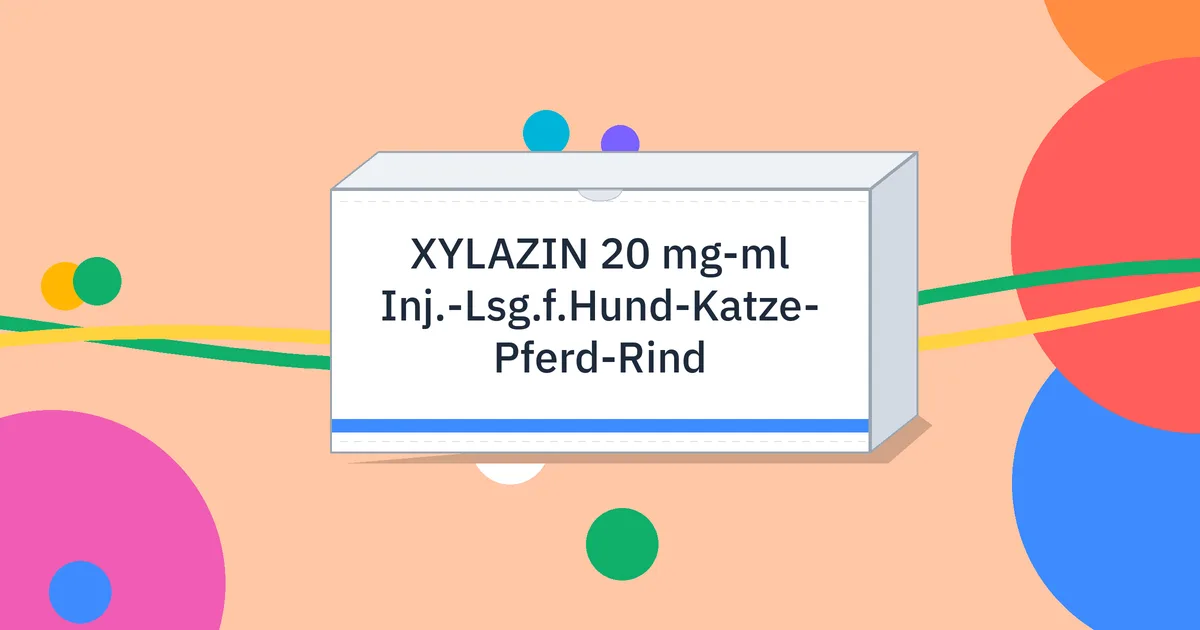 Symbolbild: Packung mit der Aufschrift XYLAZIN 20 mg-ml Inj.-Lsg.f.Hund-Katze-Pferd-Rind (PZN 14022086) – Verfügbarkeit und Bezug in Apotheken in Frankfurt am Main
