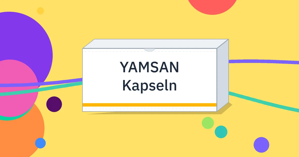 Symbolbild: Packung mit der Aufschrift YAMSAN Kapseln (PZN 02231790) – Verfügbarkeit und Bezug in Apotheken in Frankfurt am Main