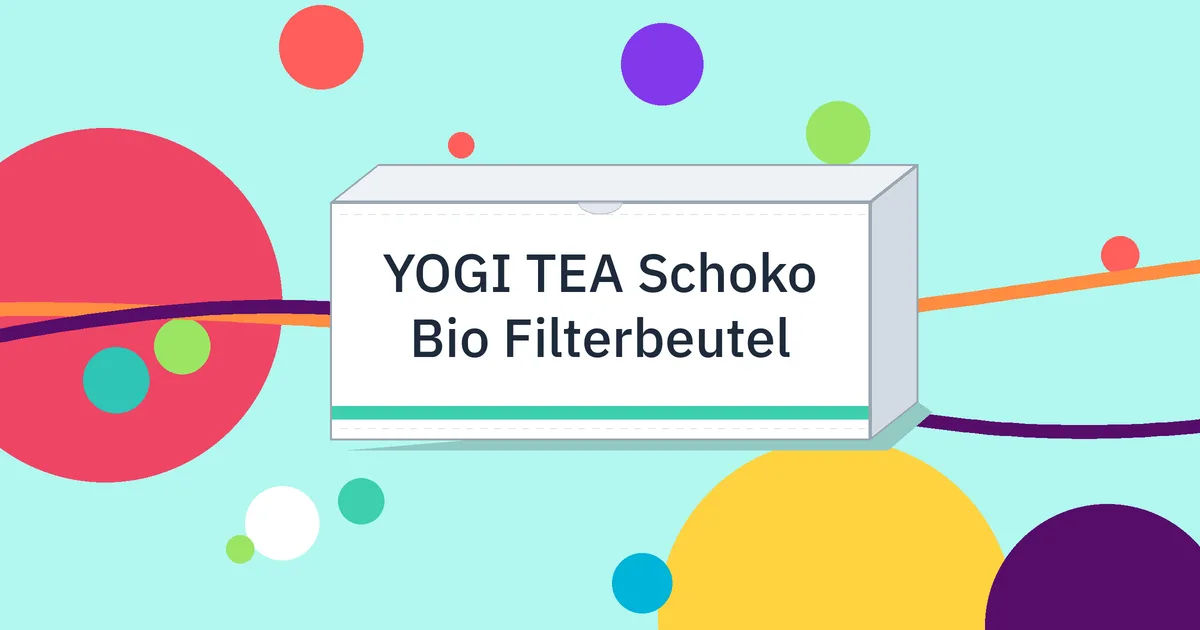 Symbolbild: Packung mit der Aufschrift YOGI TEA Schoko Bio Filterbeutel (PZN 09687518) – Verfügbarkeit und Bezug in Apotheken in Frankfurt am Main
