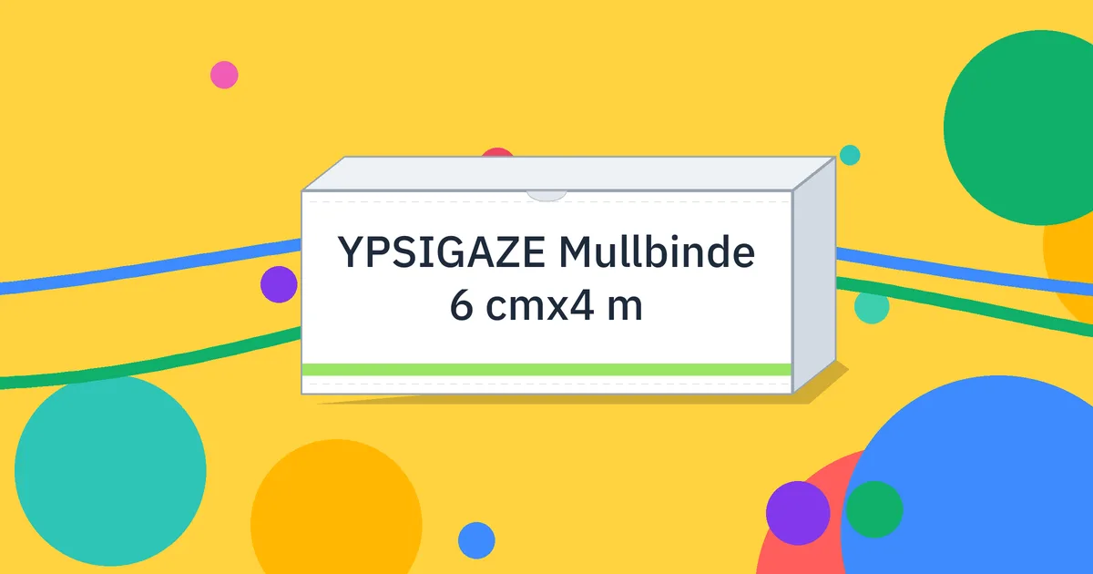Symbolbild: Packung mit der Aufschrift YPSIGAZE Mullbinde 6 cmx4 m (PZN 12605116) – Verfügbarkeit und Bezug in Apotheken in Frankfurt am Main