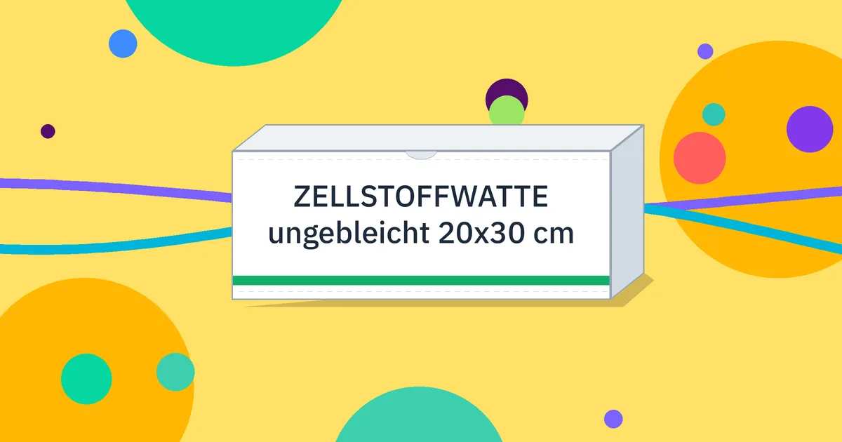 Symbolbild: Packung mit der Aufschrift ZELLSTOFFWATTE ungebleicht 20x30 cm (PZN 08822730) – Verfügbarkeit und Bezug in Apotheken in Frankfurt am Main