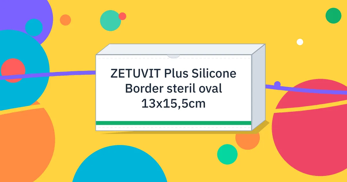 Symbolbild: Packung mit der Aufschrift ZETUVIT Plus Silicone Border steril oval 13x15,5cm (PZN 15403488) – Verfügbarkeit und Bezug in Apotheken in Frankfurt am Main