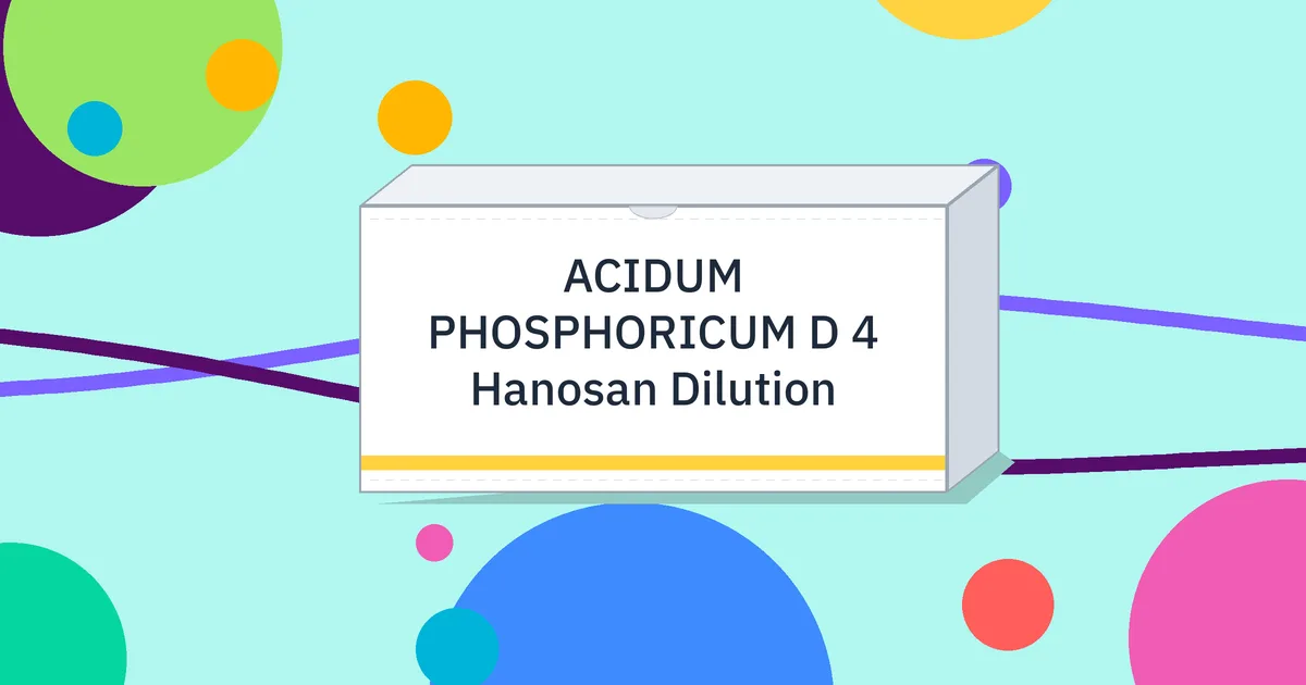 Symbolbild: Packung mit der Aufschrift ACIDUM PHOSPHORICUM D 4 Hanosan Dilution (PZN 00008993) – Verfügbarkeit und Bezug in Apotheken in Frankfurt am Main