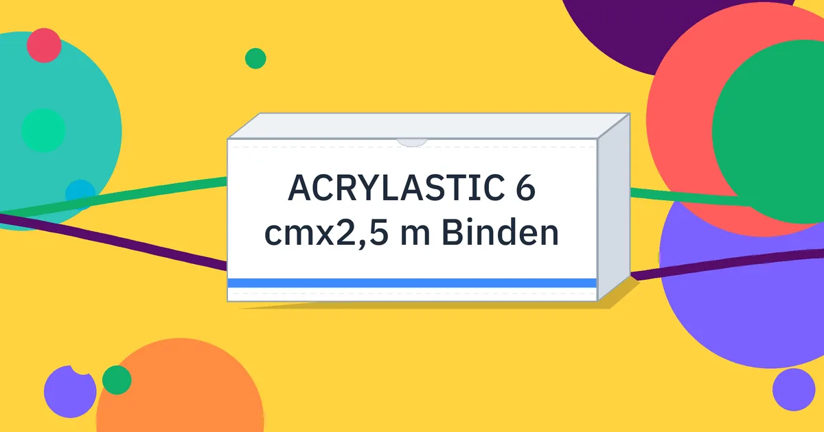 Symbolbild: Packung mit der Aufschrift ACRYLASTIC 6 cmx2,5 m Binden (PZN 00503617) – Verfügbarkeit und Bezug in Apotheken in Frankfurt am Main
