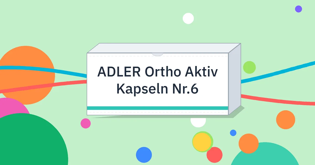 Symbolbild: Packung mit der Aufschrift ADLER Ortho Aktiv Kapseln Nr.6 (PZN 06122141) – Verfügbarkeit und Bezug in Apotheken in Frankfurt am Main