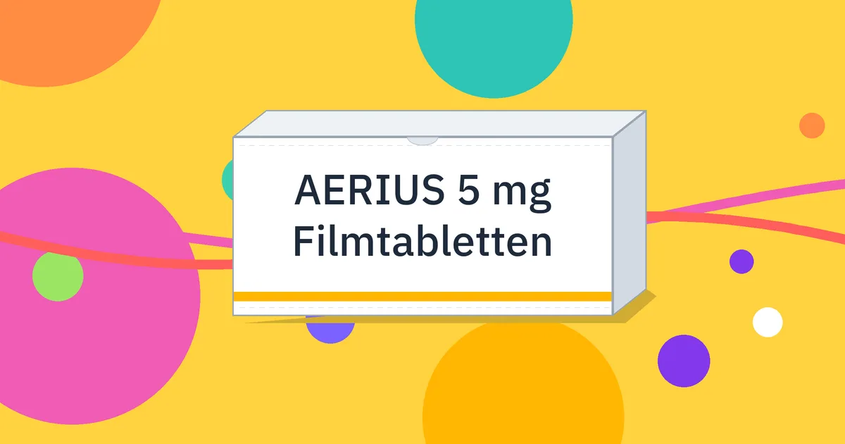 Symbolbild: Packung mit der Aufschrift AERIUS 5 mg Filmtabletten (PZN 20124508) – Verfügbarkeit und Bezug in Apotheken in Frankfurt am Main
