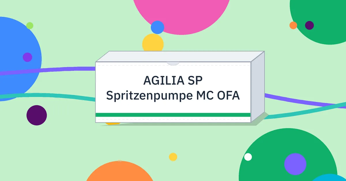 Symbolbild: Packung mit der Aufschrift AGILIA SP Spritzenpumpe MC OFA (PZN 19152770) – Verfügbarkeit und Bezug in Apotheken in Frankfurt am Main