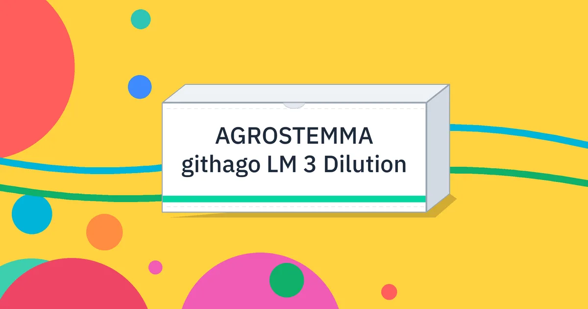 Symbolbild: Packung mit der Aufschrift AGROSTEMMA githago LM 3 Dilution (PZN 13307243) – Verfügbarkeit und Bezug in Apotheken in Frankfurt am Main
