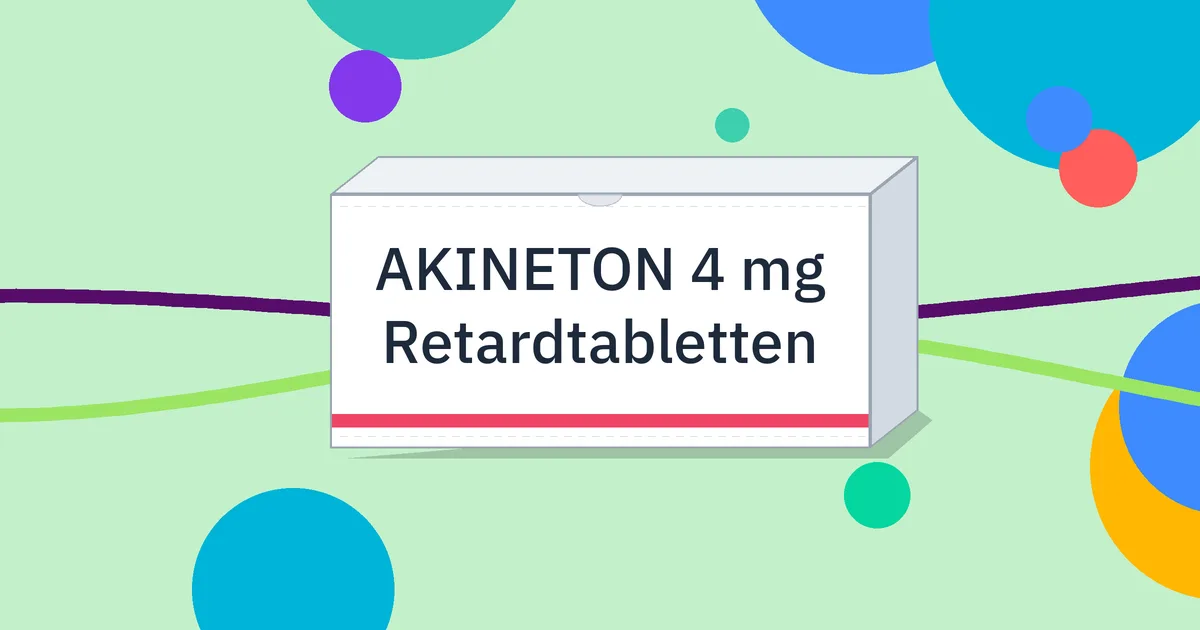 Symbolbild: Packung mit der Aufschrift AKINETON 4 mg Retardtabletten (PZN 10353886) – Verfügbarkeit und Bezug in Apotheken in Frankfurt am Main