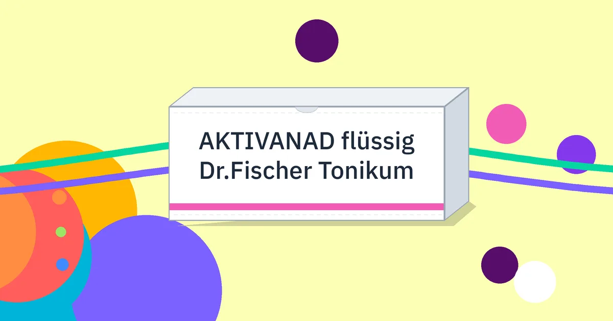Symbolbild: Packung mit der Aufschrift AKTIVANAD flüssig Dr.Fischer Tonikum (PZN 04712281) – Verfügbarkeit und Bezug in Apotheken in Frankfurt am Main