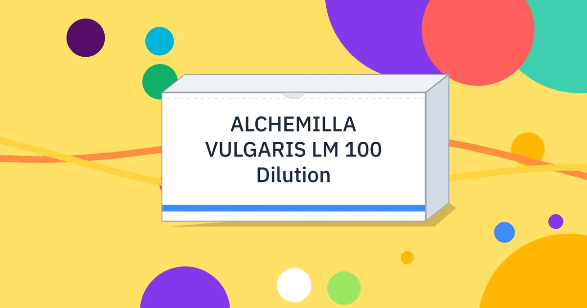 Symbolbild: Packung mit der Aufschrift ALCHEMILLA VULGARIS LM 100 Dilution (PZN 13309064) – Verfügbarkeit und Bezug in Apotheken in Frankfurt am Main