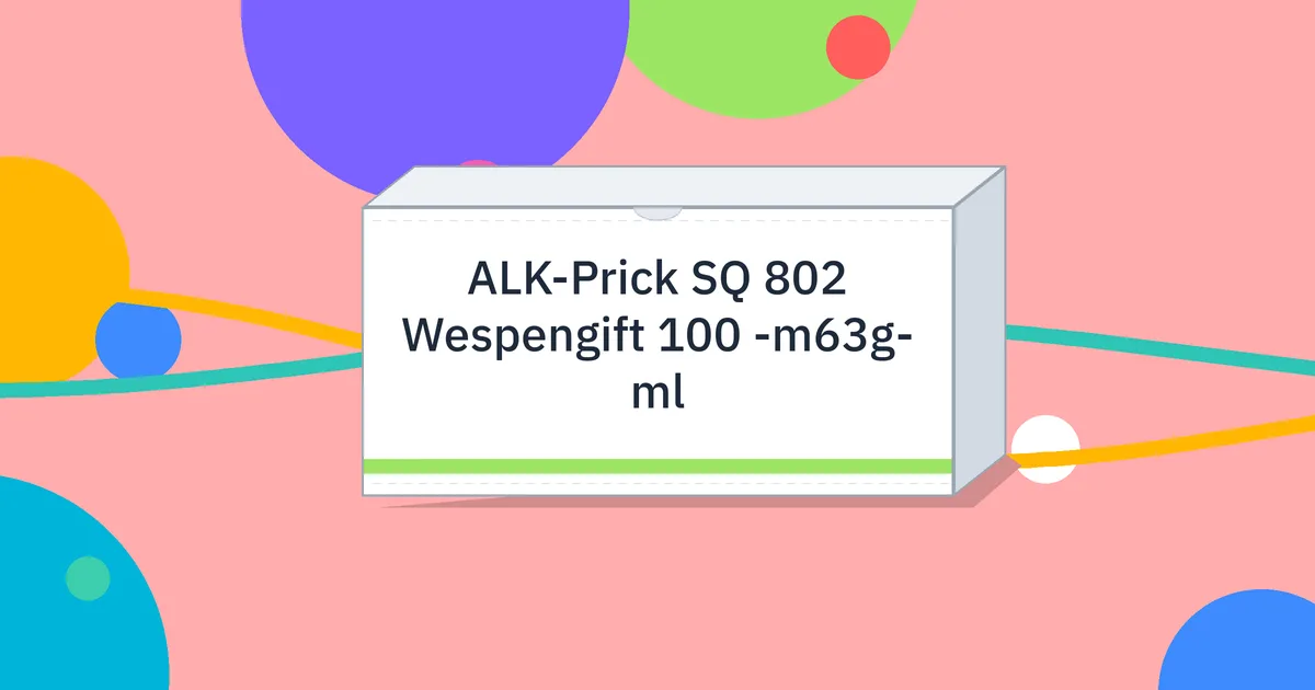 Symbolbild: Packung mit der Aufschrift ALK-Prick SQ 802 Wespengift 100 -m63g-ml (PZN 02533172) – Verfügbarkeit und Bezug in Apotheken in Frankfurt am Main