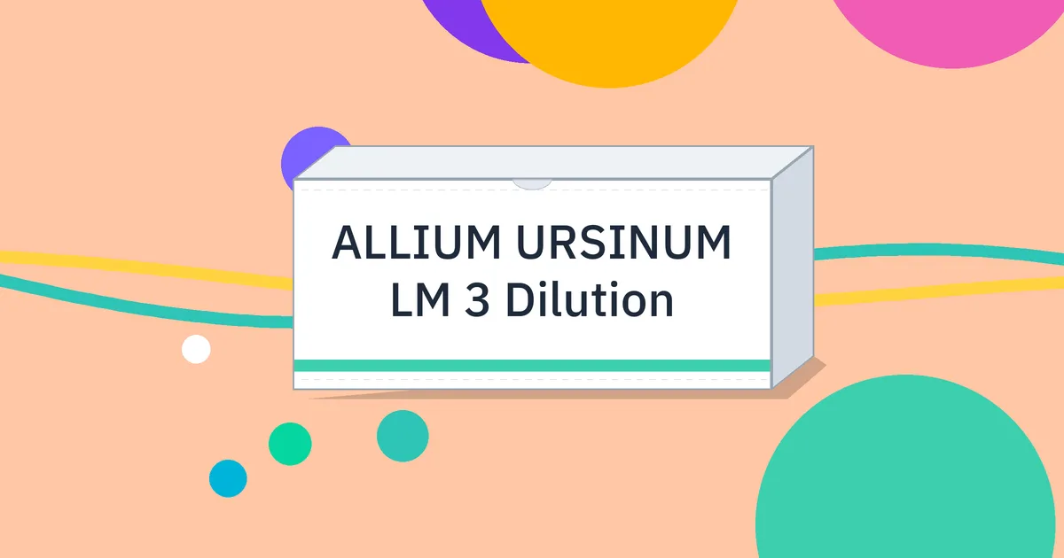 Symbolbild: Packung mit der Aufschrift ALLIUM URSINUM LM 3 Dilution (PZN 12756967) – Verfügbarkeit und Bezug in Apotheken in Frankfurt am Main
