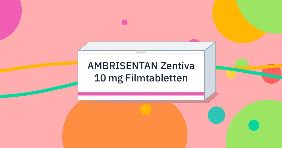 Symbolbild: Packung mit der Aufschrift AMBRISENTAN Zentiva 10 mg Filmtabletten (PZN 16166582) – Verfügbarkeit und Bezug in Apotheken in Frankfurt am Main