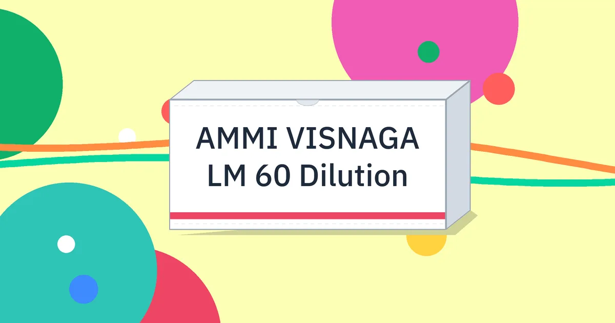 Symbolbild: Packung mit der Aufschrift AMMI VISNAGA LM 60 Dilution (PZN 12760443) – Verfügbarkeit und Bezug in Apotheken in Frankfurt am Main