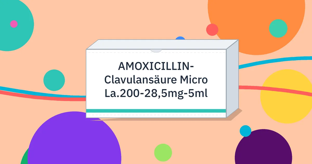 Symbolbild: Packung mit der Aufschrift AMOXICILLIN-Clavulansäure Micro La.200-28,5mg-5ml (PZN 17371545) – Verfügbarkeit und Bezug in Apotheken in Frankfurt am Main