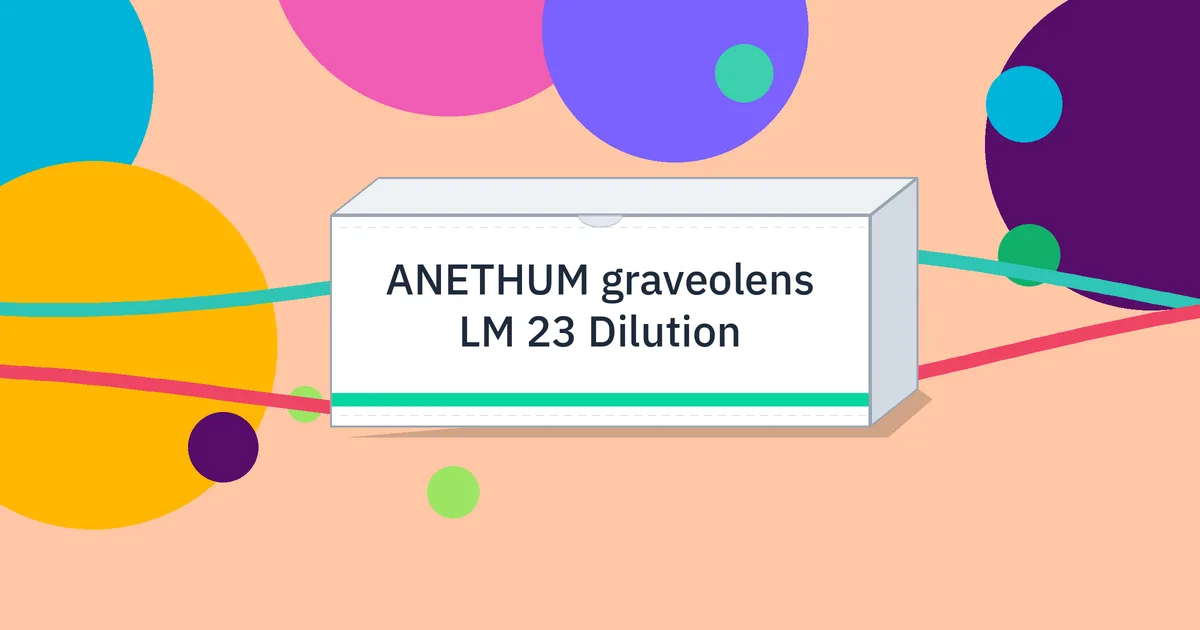 Symbolbild: Packung mit der Aufschrift ANETHUM graveolens LM 23 Dilution (PZN 16008239) – Verfügbarkeit und Bezug in Apotheken in Frankfurt am Main