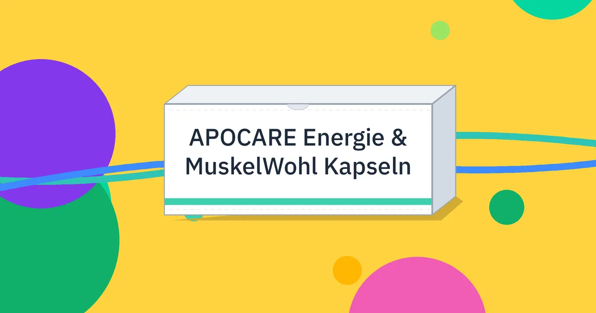 Symbolbild: Packung mit der Aufschrift APOCARE Energie & MuskelWohl Kapseln (PZN 20514451) – Verfügbarkeit und Bezug in Apotheken in Frankfurt am Main