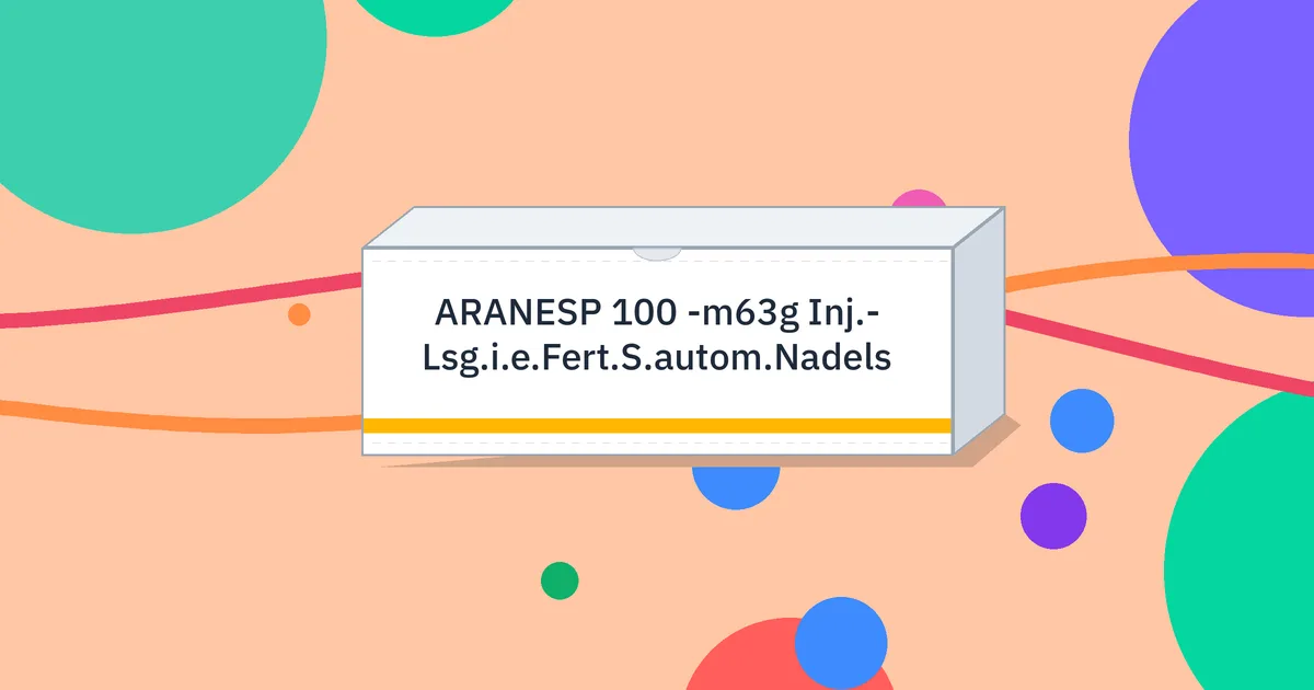 Symbolbild: Packung mit der Aufschrift ARANESP 100 -m63g Inj.-Lsg.i.e.Fert.S.autom.Nadels (PZN 20032344) – Verfügbarkeit und Bezug in Apotheken in Frankfurt am Main