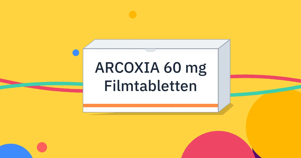 Symbolbild: Packung mit der Aufschrift ARCOXIA 60 mg Filmtabletten (PZN 11309663) – Verfügbarkeit und Bezug in Apotheken in Frankfurt am Main