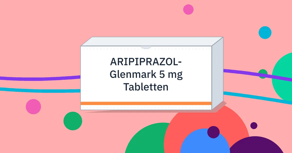 Symbolbild: Packung mit der Aufschrift ARIPIPRAZOL-Glenmark 5 mg Tabletten (PZN 17279041) – Verfügbarkeit und Bezug in Apotheken in Frankfurt am Main
