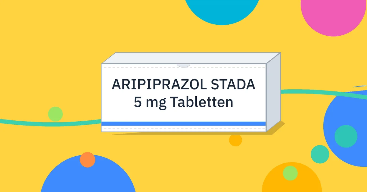 Symbolbild: Packung mit der Aufschrift ARIPIPRAZOL STADA 5 mg Tabletten (PZN 20012554) – Verfügbarkeit und Bezug in Apotheken in Frankfurt am Main