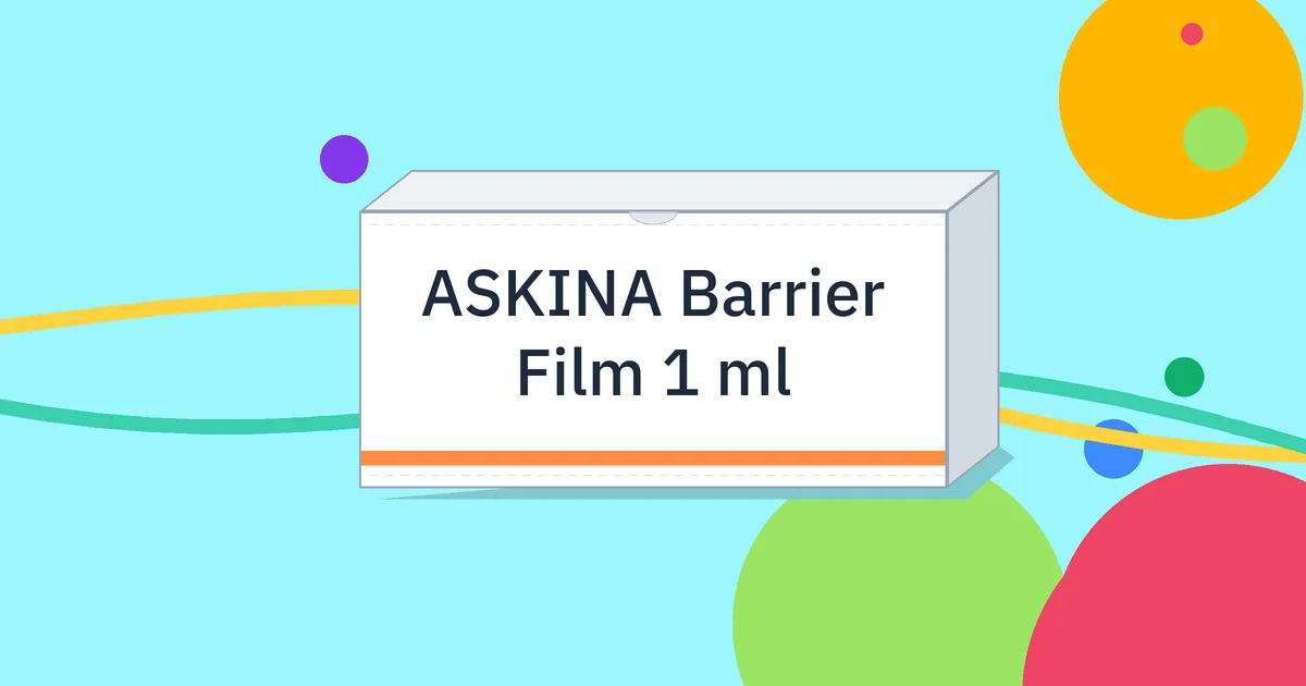 Symbolbild: Packung mit der Aufschrift ASKINA Barrier Film 1 ml (PZN 06905179) – Verfügbarkeit und Bezug in Apotheken in Frankfurt am Main