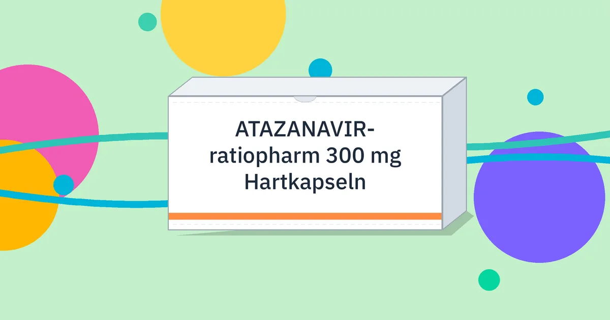 Symbolbild: Packung mit der Aufschrift ATAZANAVIR-ratiopharm 300 mg Hartkapseln (PZN 14320524) – Verfügbarkeit und Bezug in Apotheken in Frankfurt am Main