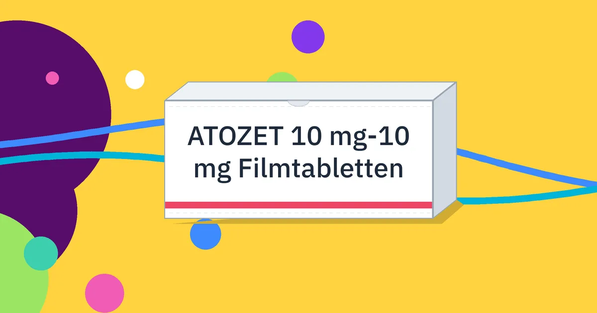 Symbolbild: Packung mit der Aufschrift ATOZET 10 mg-10 mg Filmtabletten (PZN 16227786) – Verfügbarkeit und Bezug in Apotheken in Frankfurt am Main