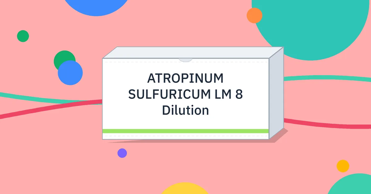 Symbolbild: Packung mit der Aufschrift ATROPINUM SULFURICUM LM 8 Dilution (PZN 13406726) – Verfügbarkeit und Bezug in Apotheken in Frankfurt am Main
