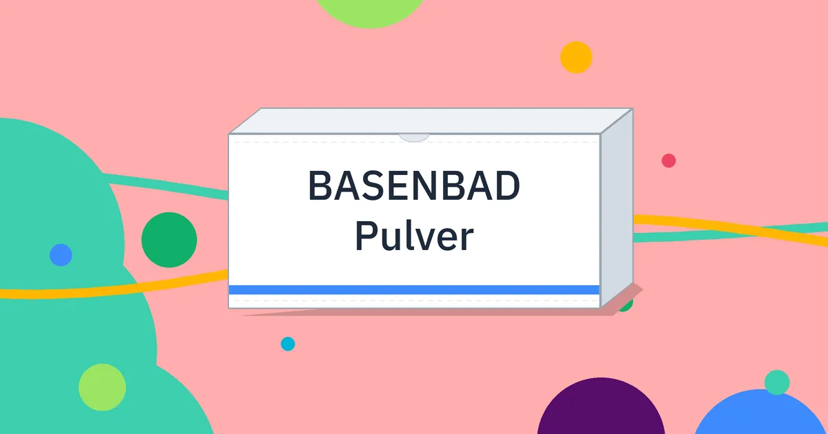 Symbolbild: Packung mit der Aufschrift BASENBAD Pulver (PZN 18665237) – Verfügbarkeit und Bezug in Apotheken in Frankfurt am Main