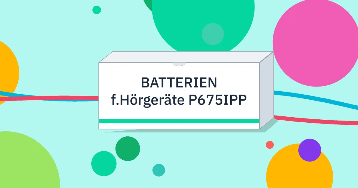 Symbolbild: Packung mit der Aufschrift BATTERIEN f.Hörgeräte P675IPP (PZN 02195976) – Verfügbarkeit und Bezug in Apotheken in Frankfurt am Main