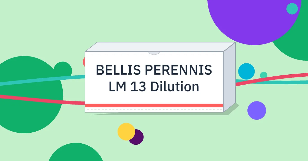 Symbolbild: Packung mit der Aufschrift BELLIS PERENNIS LM 13 Dilution (PZN 12791596) – Verfügbarkeit und Bezug in Apotheken in Frankfurt am Main