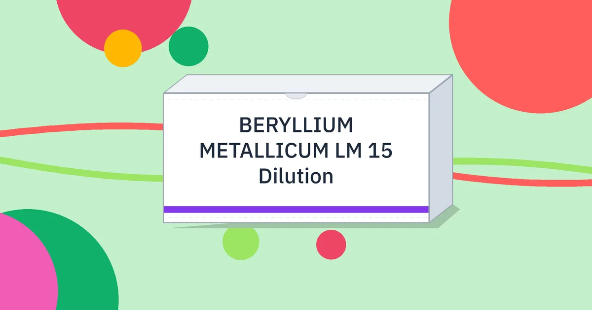 Symbolbild: Packung mit der Aufschrift BERYLLIUM METALLICUM LM 15 Dilution (PZN 12793371) – Verfügbarkeit und Bezug in Apotheken in Frankfurt am Main