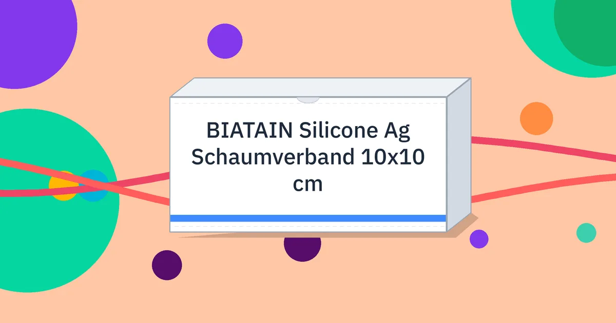 Symbolbild: Packung mit der Aufschrift BIATAIN Silicone Ag Schaumverband 10x10 cm (PZN 18670132) – Verfügbarkeit und Bezug in Apotheken in Frankfurt am Main