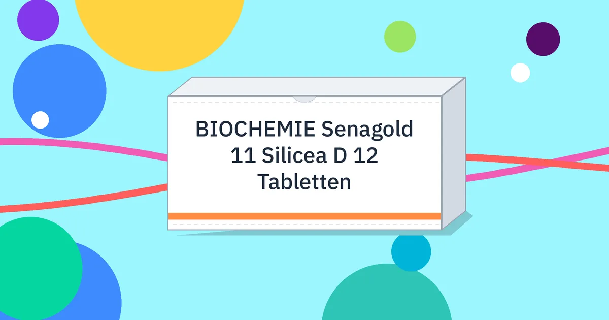 Symbolbild: Packung mit der Aufschrift BIOCHEMIE Senagold 11 Silicea D 12 Tabletten (PZN 06827491) – Verfügbarkeit und Bezug in Apotheken in Frankfurt am Main