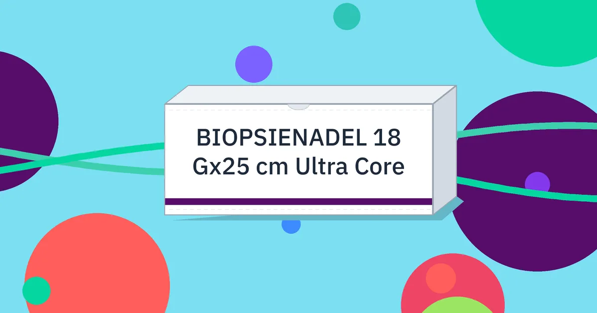 Symbolbild: Packung mit der Aufschrift BIOPSIENADEL 18 Gx25 cm Ultra Core (PZN 07567170) – Verfügbarkeit und Bezug in Apotheken in Frankfurt am Main