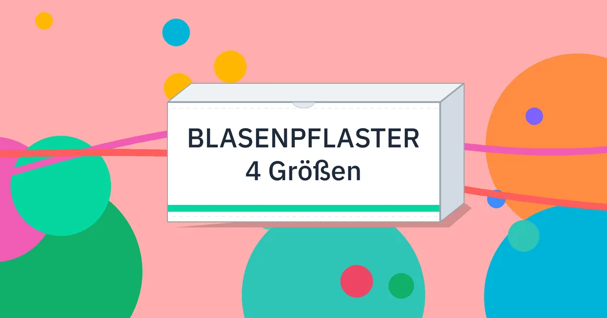 Symbolbild: Packung mit der Aufschrift BLASENPFLASTER 4 Größen (PZN 15249076) – Verfügbarkeit und Bezug in Apotheken in Frankfurt am Main