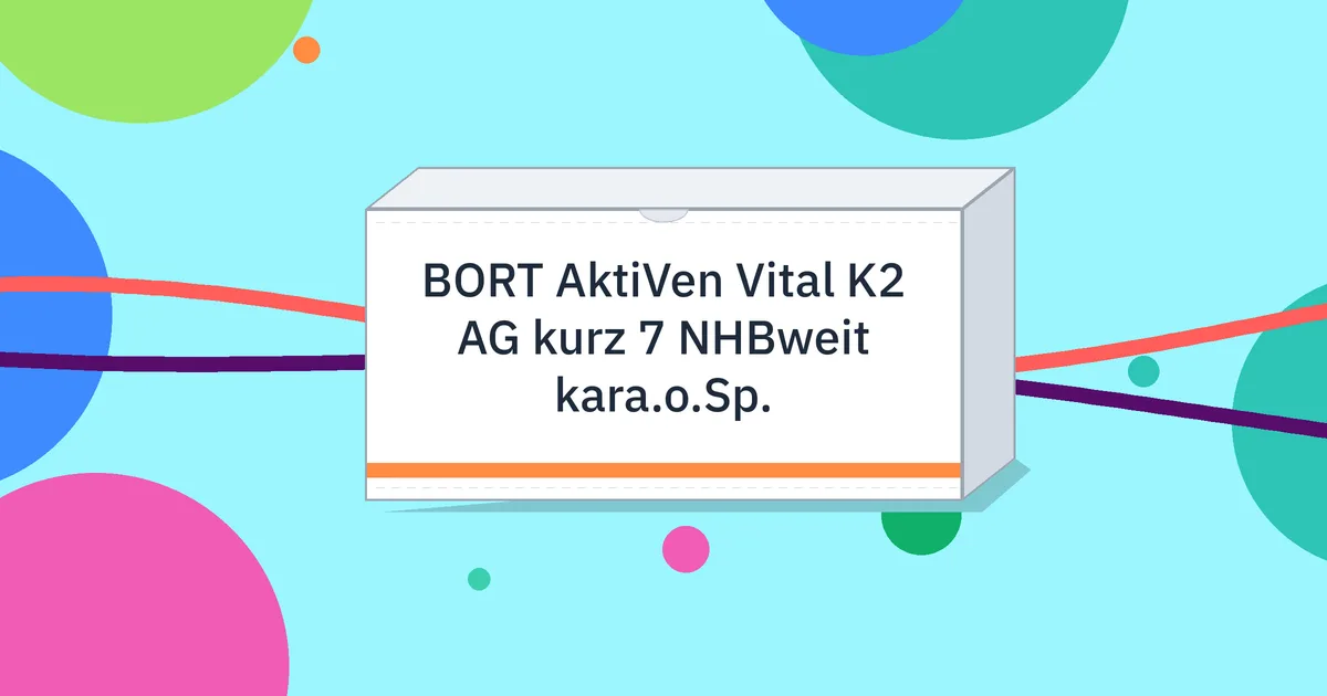 Symbolbild: Packung mit der Aufschrift BORT AktiVen Vital K2 AG kurz 7 NHBweit kara.o.Sp. (PZN 12384253) – Verfügbarkeit und Bezug in Apotheken in Frankfurt am Main