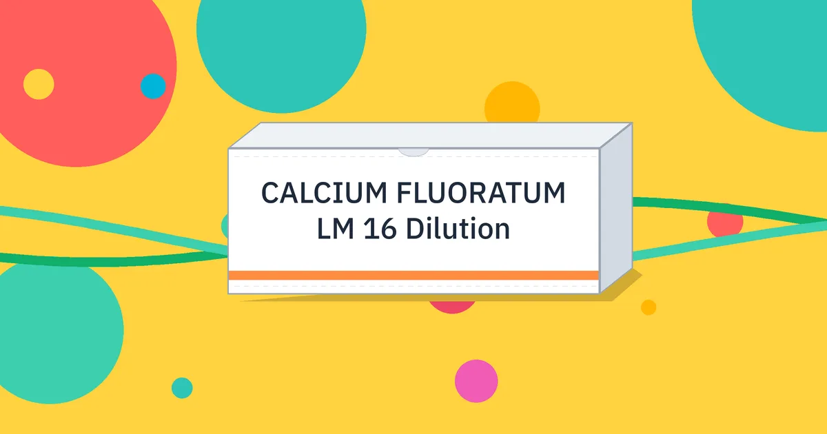 Symbolbild: Packung mit der Aufschrift CALCIUM FLUORATUM LM 16 Dilution (PZN 12804407) – Verfügbarkeit und Bezug in Apotheken in Frankfurt am Main