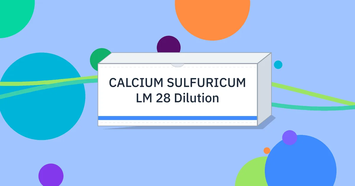 Symbolbild: Packung mit der Aufschrift CALCIUM SULFURICUM LM 28 Dilution (PZN 12807133) – Verfügbarkeit und Bezug in Apotheken in Frankfurt am Main
