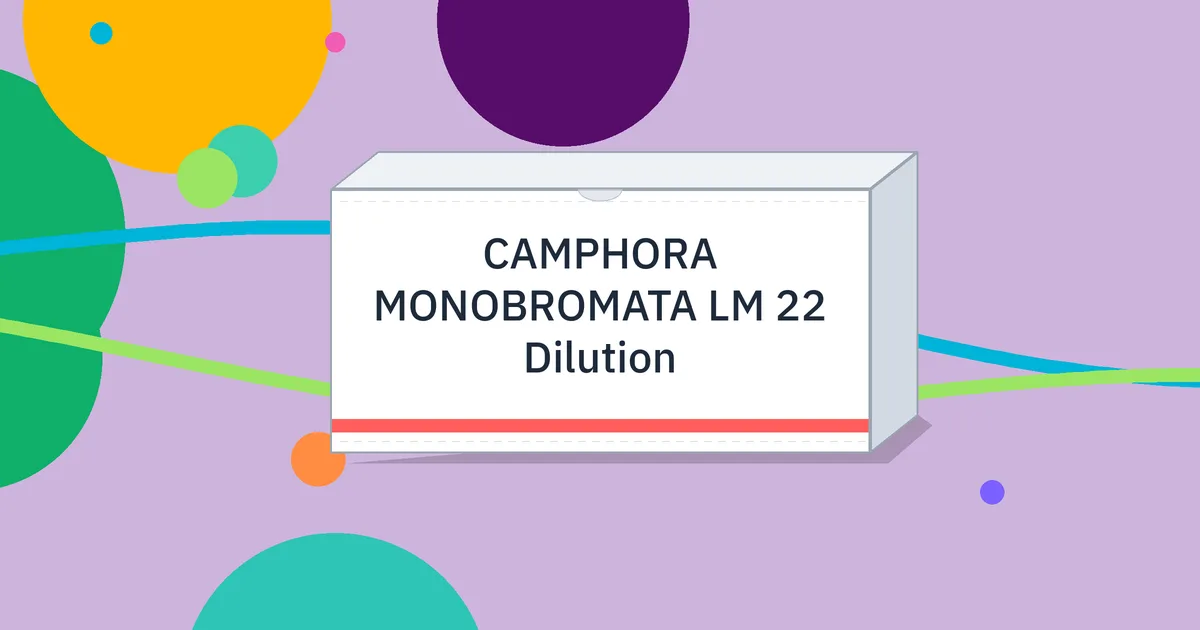 Symbolbild: Packung mit der Aufschrift CAMPHORA MONOBROMATA LM 22 Dilution (PZN 13412170) – Verfügbarkeit und Bezug in Apotheken in Frankfurt am Main