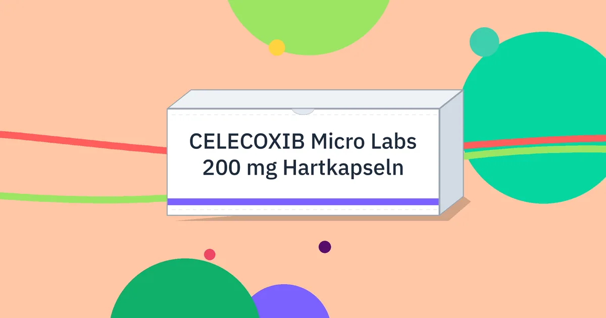 Symbolbild: Packung mit der Aufschrift CELECOXIB Micro Labs 200 mg Hartkapseln (PZN 10517276) – Verfügbarkeit und Bezug in Apotheken in Frankfurt am Main