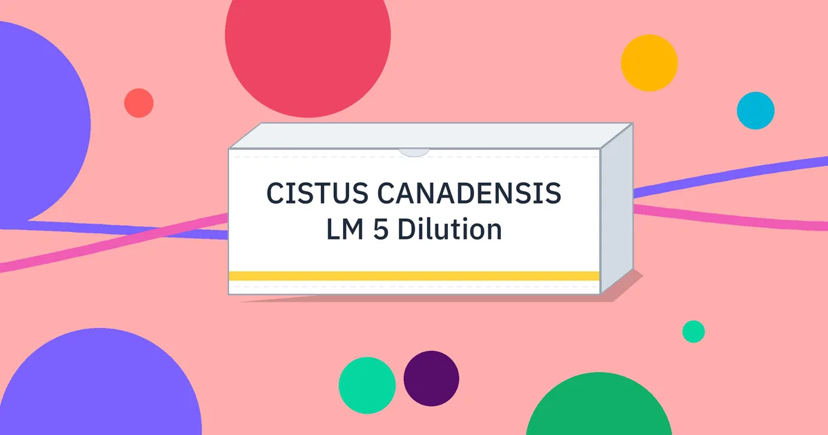 Symbolbild: Packung mit der Aufschrift CISTUS CANADENSIS LM 5 Dilution (PZN 12821216) – Verfügbarkeit und Bezug in Apotheken in Frankfurt am Main