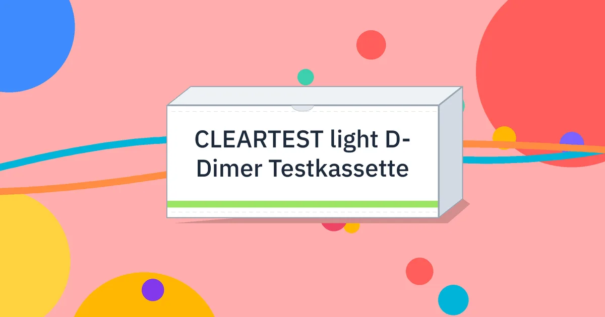 Symbolbild: Packung mit der Aufschrift CLEARTEST light D-Dimer Testkassette (PZN 18731709) – Verfügbarkeit und Bezug in Apotheken in Frankfurt am Main