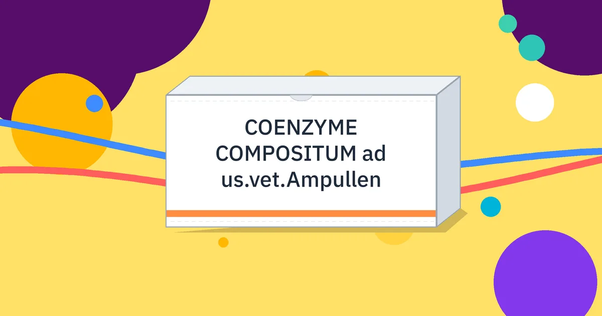 Symbolbild: Packung mit der Aufschrift COENZYME COMPOSITUM ad us.vet.Ampullen (PZN 04871358) – Verfügbarkeit und Bezug in Apotheken in Frankfurt am Main