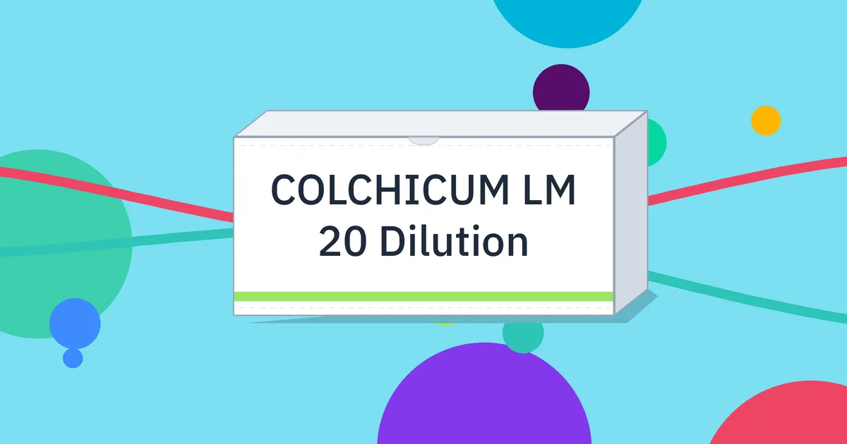 Symbolbild: Packung mit der Aufschrift COLCHICUM LM 20 Dilution (PZN 12832295) – Verfügbarkeit und Bezug in Apotheken in Frankfurt am Main
