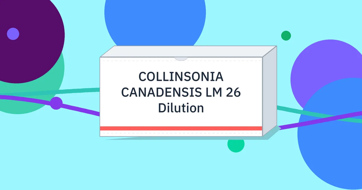 Symbolbild: Packung mit der Aufschrift COLLINSONIA CANADENSIS LM 26 Dilution (PZN 13447990) – Verfügbarkeit und Bezug in Apotheken in Frankfurt am Main