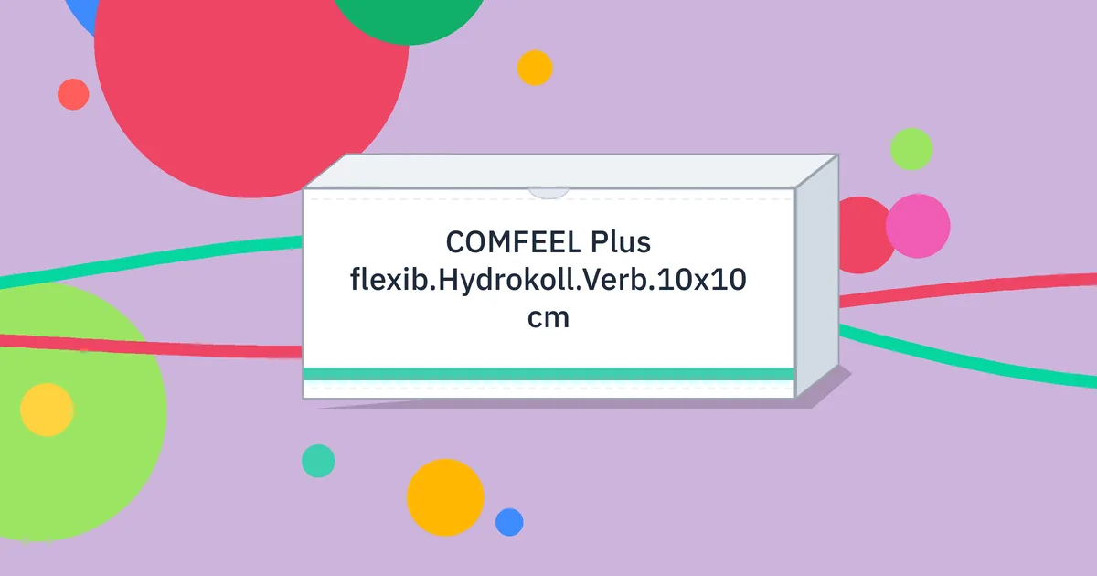 Symbolbild: Packung mit der Aufschrift COMFEEL Plus flexib.Hydrokoll.Verb.10x10 cm (PZN 20389359) – Verfügbarkeit und Bezug in Apotheken in Frankfurt am Main