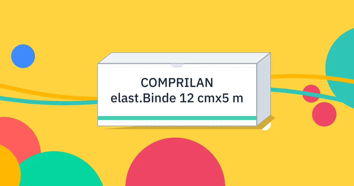 Symbolbild: Packung mit der Aufschrift COMPRILAN elast.Binde 12 cmx5 m (PZN 20392953) – Verfügbarkeit und Bezug in Apotheken in Frankfurt am Main